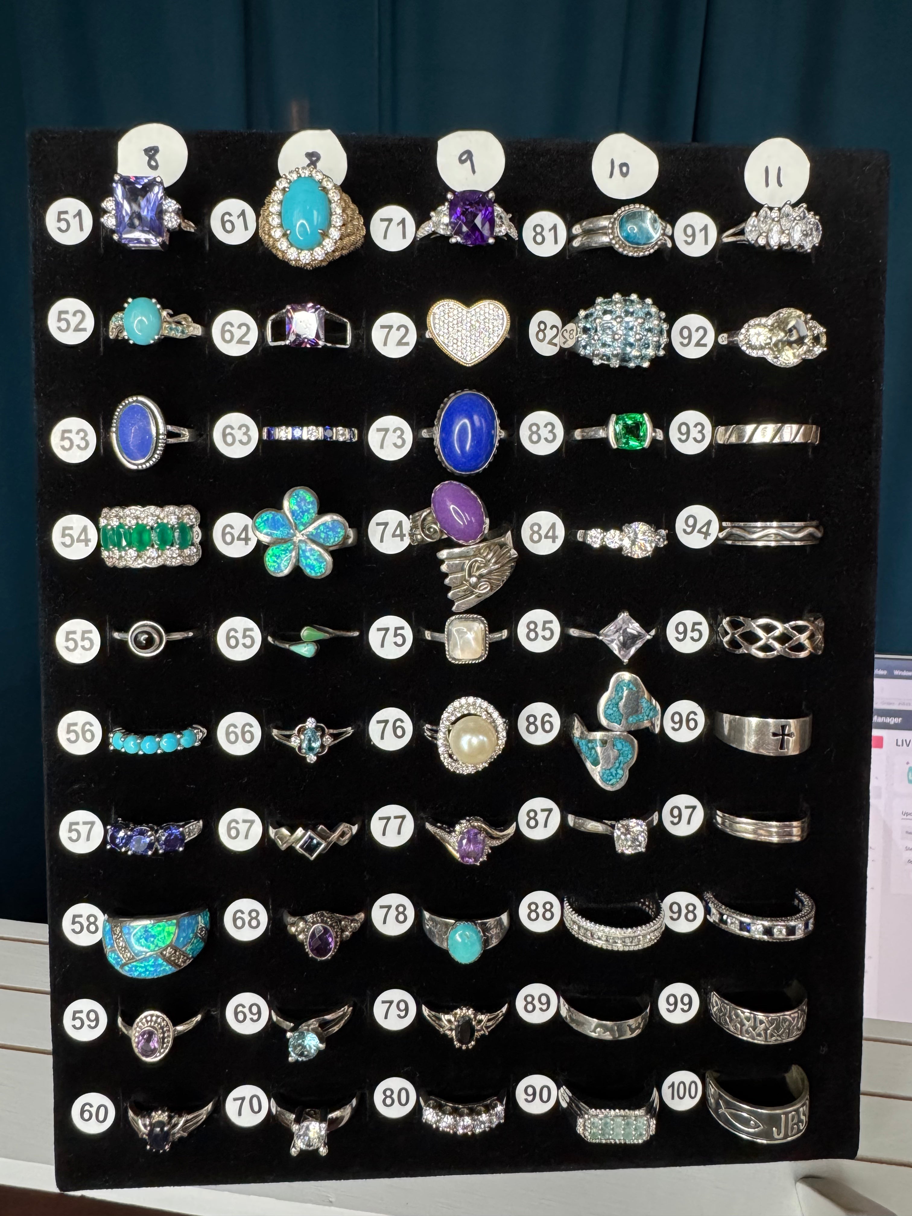 Board J - Sizes 8-11 Ring | Working 925 Jewelry